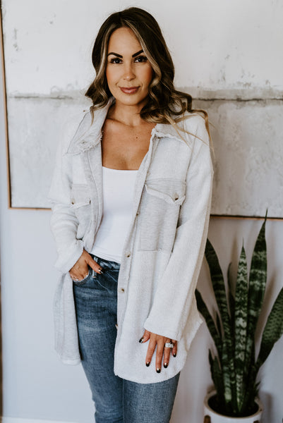 Bucket List Shacket Grey – Top Shelf Wardrobe